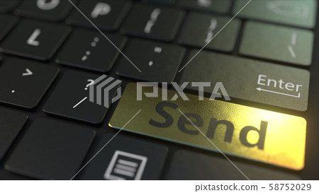 Black computer keyboard and gold send key.... - Stock Illustration ...
