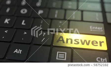 Black computer keyboard and gold answer key.... - Stock Illustration ...