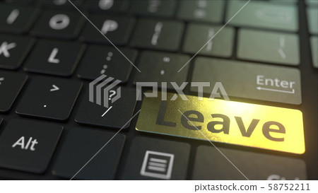 Black computer keyboard and gold leave key.... - Stock Illustration ...