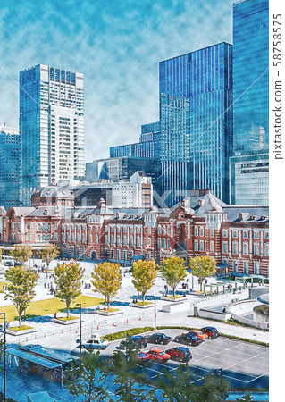 [Tokyo] City landscape - Stock Illustration [58758575] - PIXTA