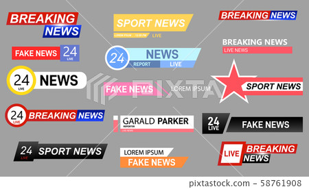 Set of TV news bars. News sign, streaming video. - Stock Illustration ...