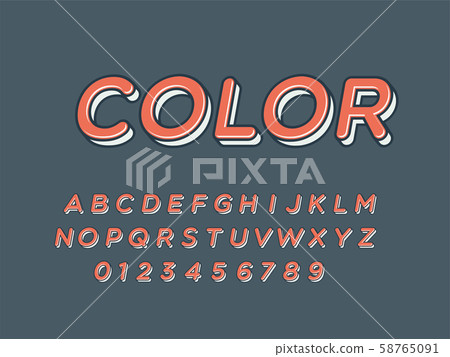 Retro font and alphabet. Stock vector illustration - Stock Illustration ...