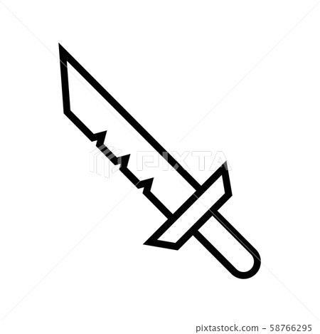 Icon Outline Sword isolated on white background. - Stock Illustration ...