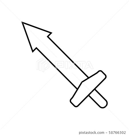 Icon Outline Sword isolated on white background. - Stock Illustration ...