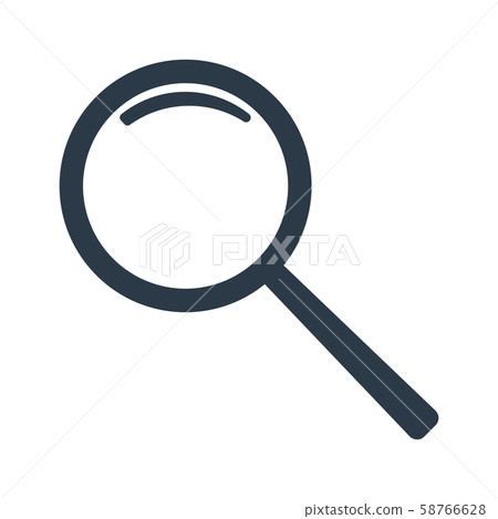 Magnifier icon in flat style. Vector illustration - Stock Illustration ...