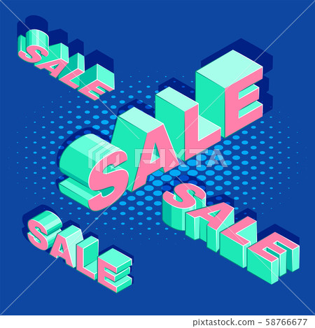 isometric advertising promotion banner template. - Stock Illustration ...
