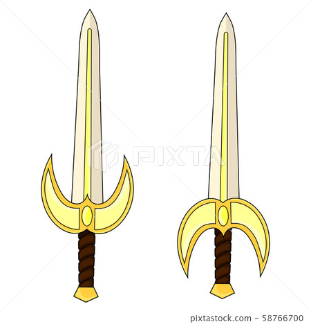 Two Variant of Cartoon Holy Sword Vector - Stock Illustration [58766700 ...