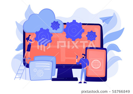 Cross-platform programming concept vector... - Stock Illustration ...
