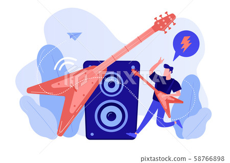Rock music concept vector illustration. - Stock Illustration [58766898 ...