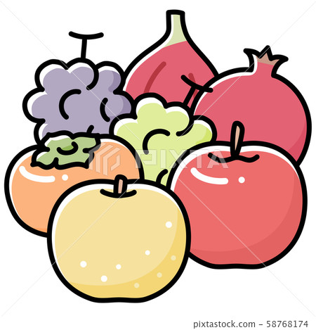 Autumn fruit cartoon - Stock Illustration [58768174] - PIXTA