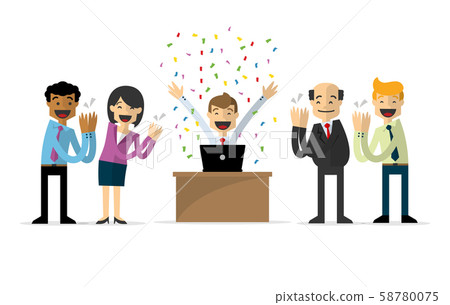 Vector of a businessman get a promotion, success - Stock Illustration ...