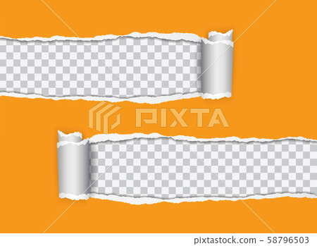 Set vector realistic illustration of orange torn - Stock Illustration ...