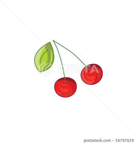 Cherry vector icon on a white background - Stock Illustration [58797829 ...