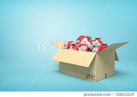 3d rendering of cardboard box full of bent... - Stock Illustration ...