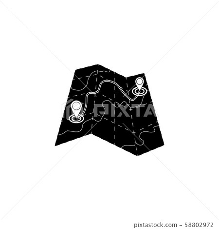 Map icon vector black on white background - Stock Illustration ...