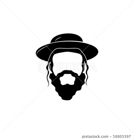 Jew. The head of a Jew black on white background-插圖素材 [58803397] - PIXTA圖庫