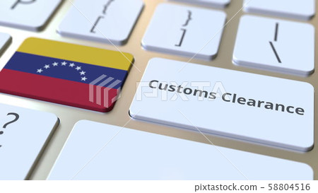 CUSTOMS CLEARANCE text and flag of Venezuela on... - Stock Illustration ...