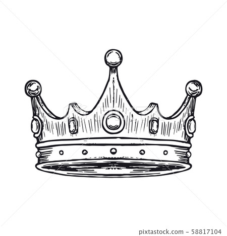 Luxury Crown Hand Drawn. Vector illustration... - Stock Illustration ...