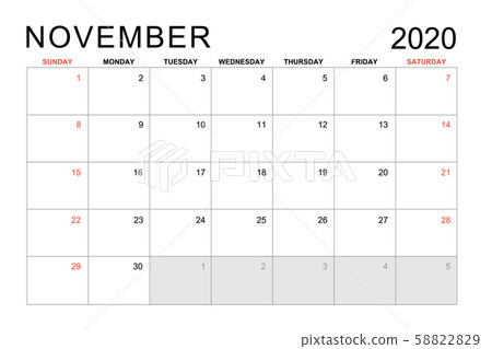 2020 november calendar - Stock Illustration [58822829] - PIXTA