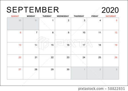 2020 september calendar - Stock Illustration [58822831] - PIXTA