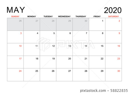 2020 May Calendar - Stock Illustration [58822835] - PIXTA