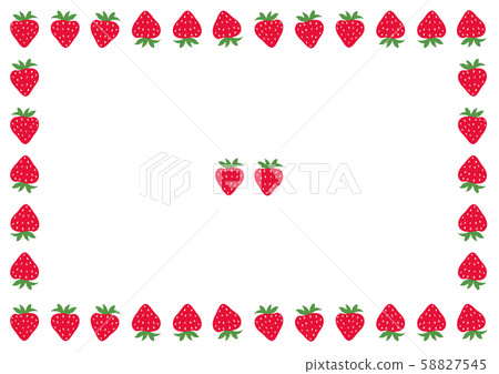 Simple strawberry frame - Stock Illustration [58827545] - PIXTA