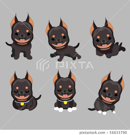 Set of dog beauceron cartoon vector illustration.. - Stock Illustration ...