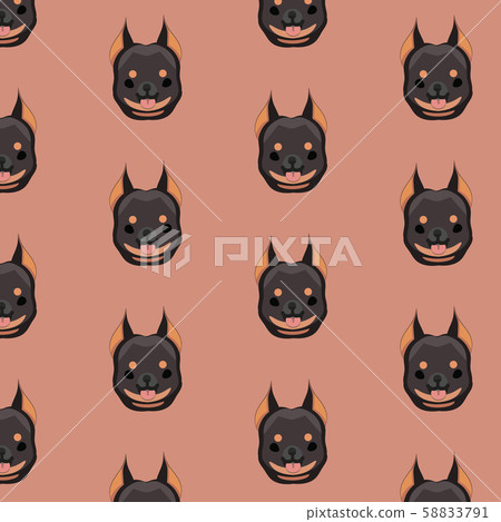 Dog beauceron cartoon seamless pattern.. - Stock Illustration [58833791 ...