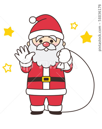 Santa Claus waving with a smile Christmas - Stock Illustration ...