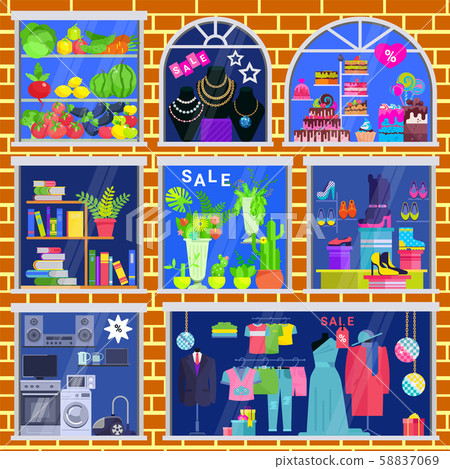 Shop window vector showwindow of book store... - Stock Illustration ...