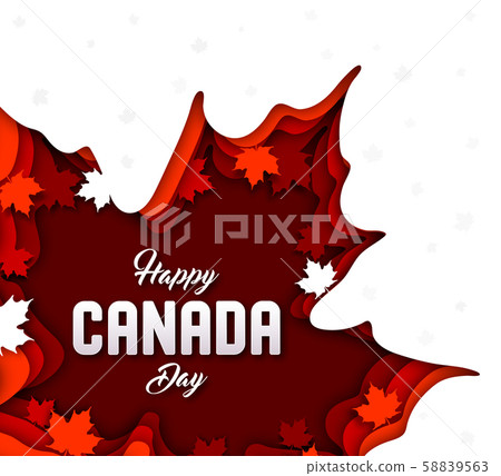 Paper art of multilayer canadian maple leaves - Stock Illustration ...