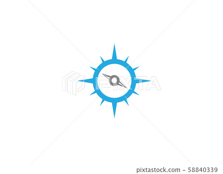 Blue compass with Indicators for logo design... - Stock Illustration ...