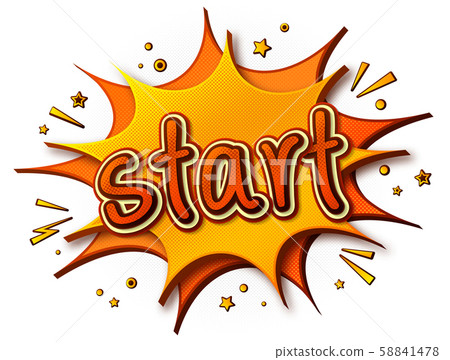 Start comic poster. Cartoonish speech bubble - Stock Illustration ...
