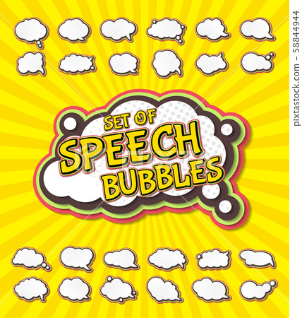 Set of speech balloons, comics thought bubble - Stock Illustration ...