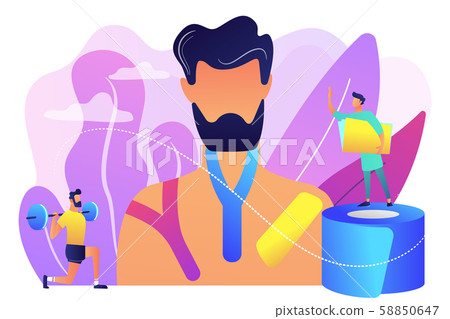 Kinesiology taping concept vector illustration.-插圖素材 [58850647] - PIXTA圖庫