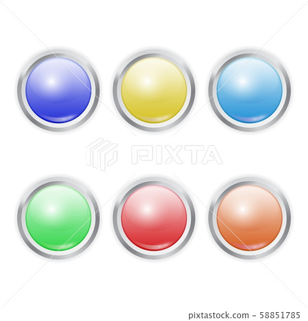 Set of Vector realistic colorful plastic button - Stock Illustration ...