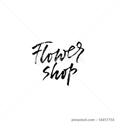 Flower shop. Calligraphy template design... - Stock Illustration ...