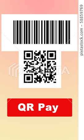 QR code payment dummy screen perming... - Stock Illustration [58859769 ...