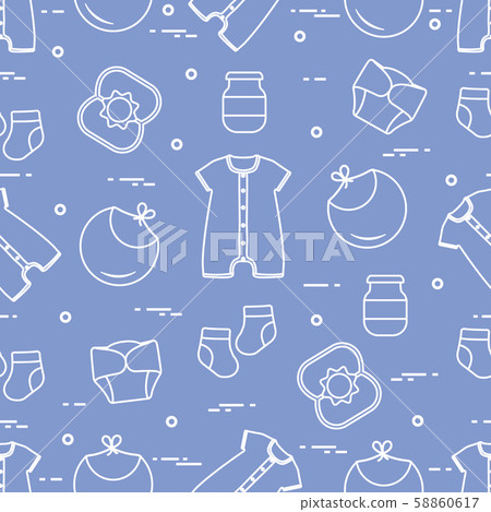 Newborn baby seamless pattern - Stock Illustration [58860617] - PIXTA