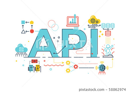 API application program interface - Stock Illustration [58862974] - PIXTA