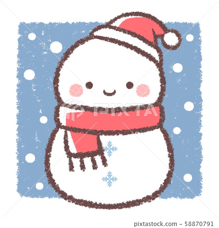 Snowman Christmas-Square Background - Stock Illustration [58870791] - PIXTA
