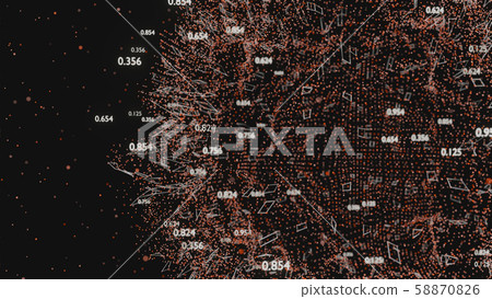 Abstract network of lines and random numbers - Stock Illustration ...