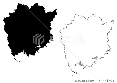 Okayama Prefecture map vector.... - Stock Illustration [58871293] - PIXTA