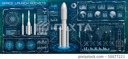 Space Launch Interface Rockets, Sky-fi HUD.... - Stock Illustration ...