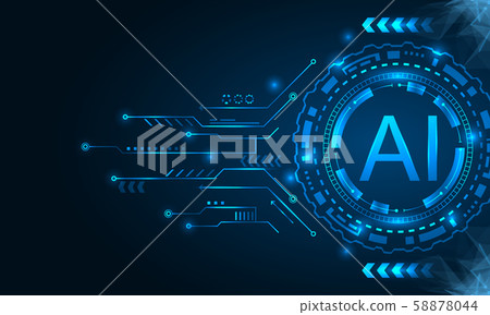 Artificial Intelligence with HUD Elements. AI... - Stock Illustration ...