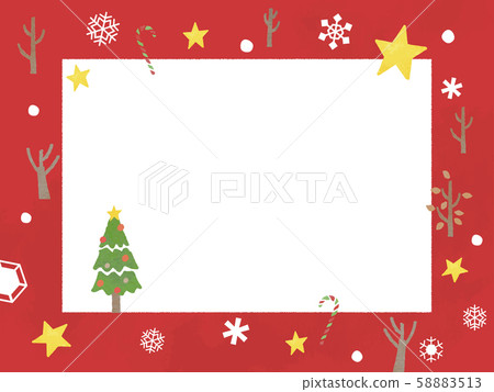 Background_Red Christmas frame-horizontal - Stock Illustration ...