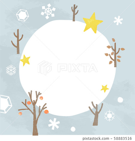 Background_Winter Snow Frame-Square - Stock Illustration [58883516] - PIXTA