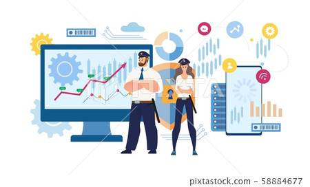 Financial Data Protection Flat Vector Concept - Stock Illustration ...