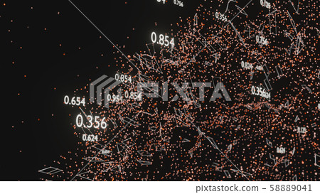 Abstract network of lines and random numbers - Stock Illustration ...