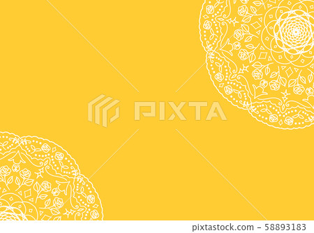 Round lace background (yellow) - Stock Illustration [58893183] - PIXTA
